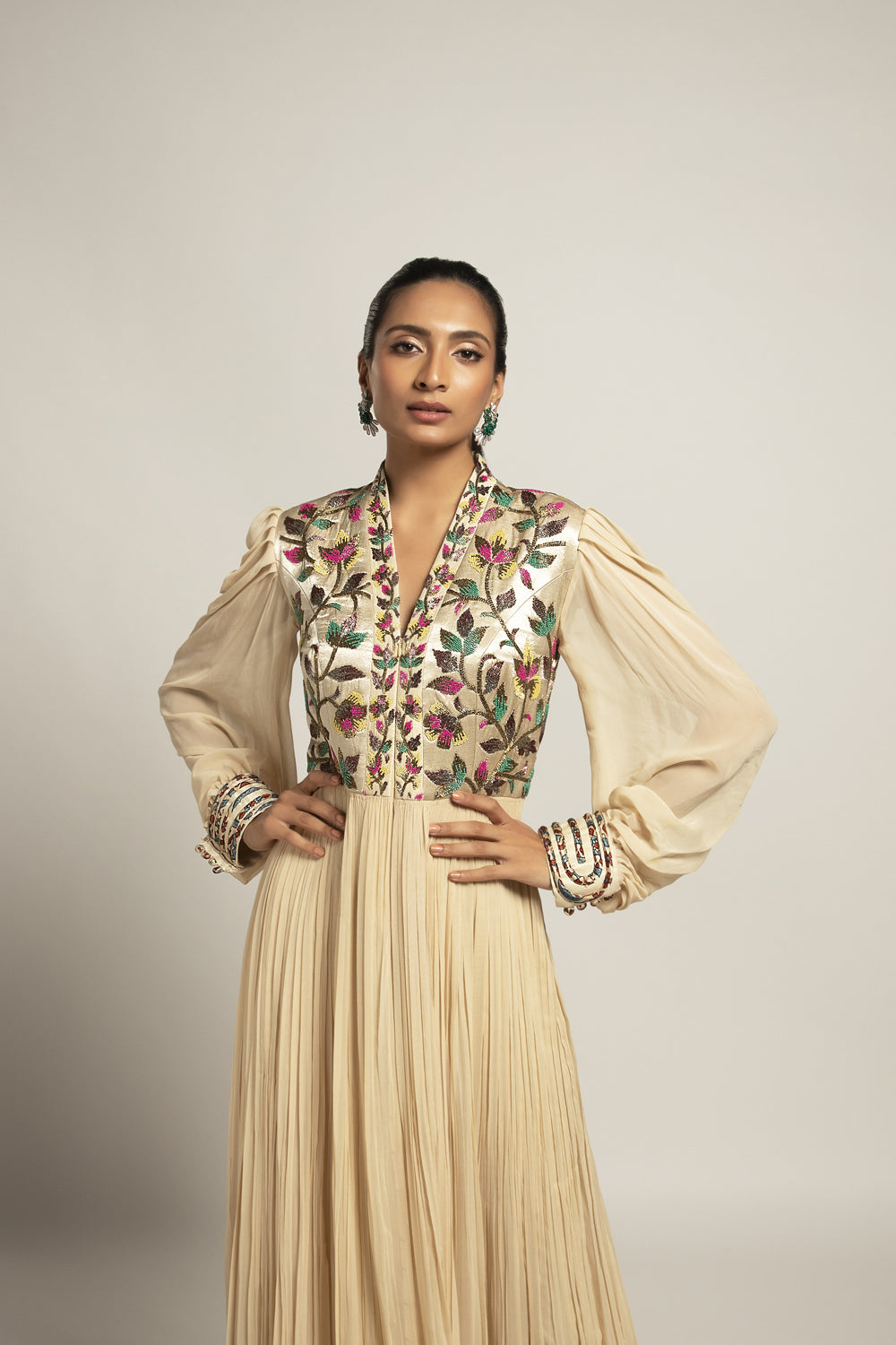 Debonair Hex Beige Gathered Dress – FUELTHESTORE
